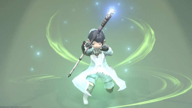 A simple rod-shaped White Mage weapon with beautiful silverwork ...