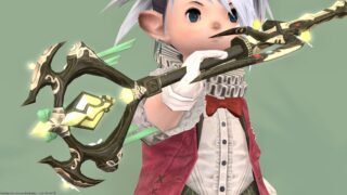 Plant-based red mage weapon with cute flower decorations “Moonward ...