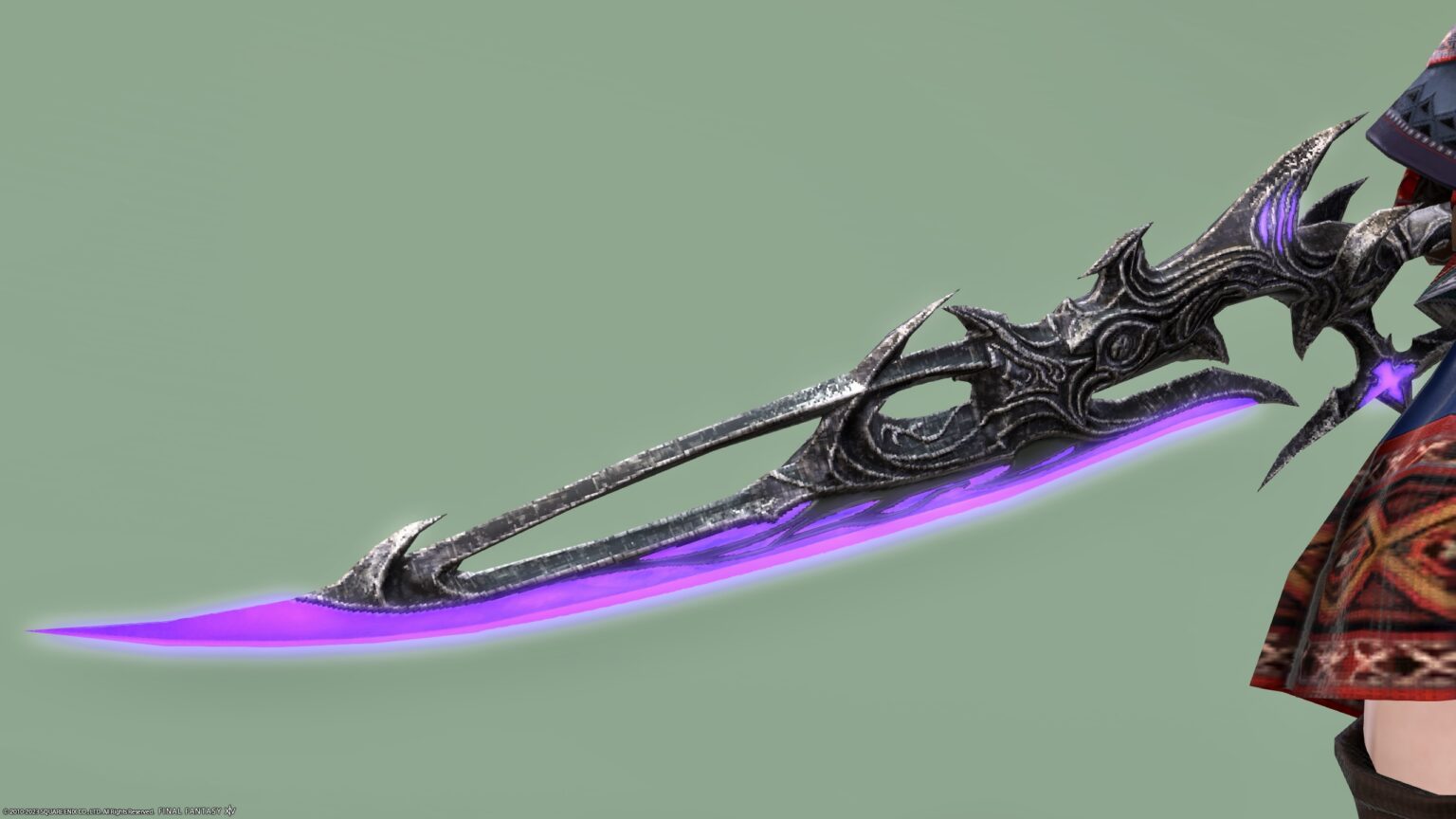 A dark fantasy Paladin weapon that glows purple “Monstrorum Falchion ...