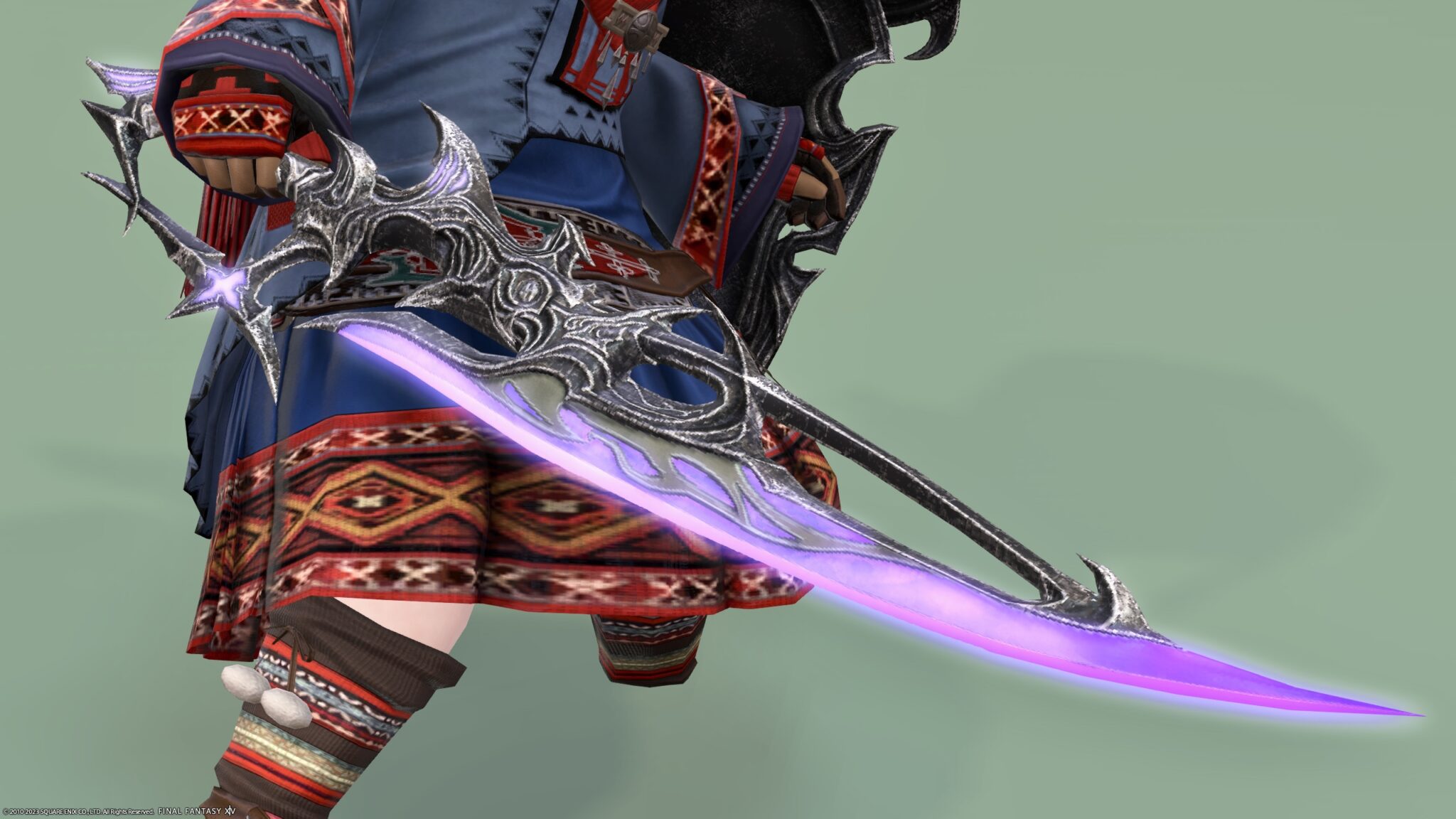 A dark fantasy Paladin weapon that glows purple “Monstrorum Falchion ...