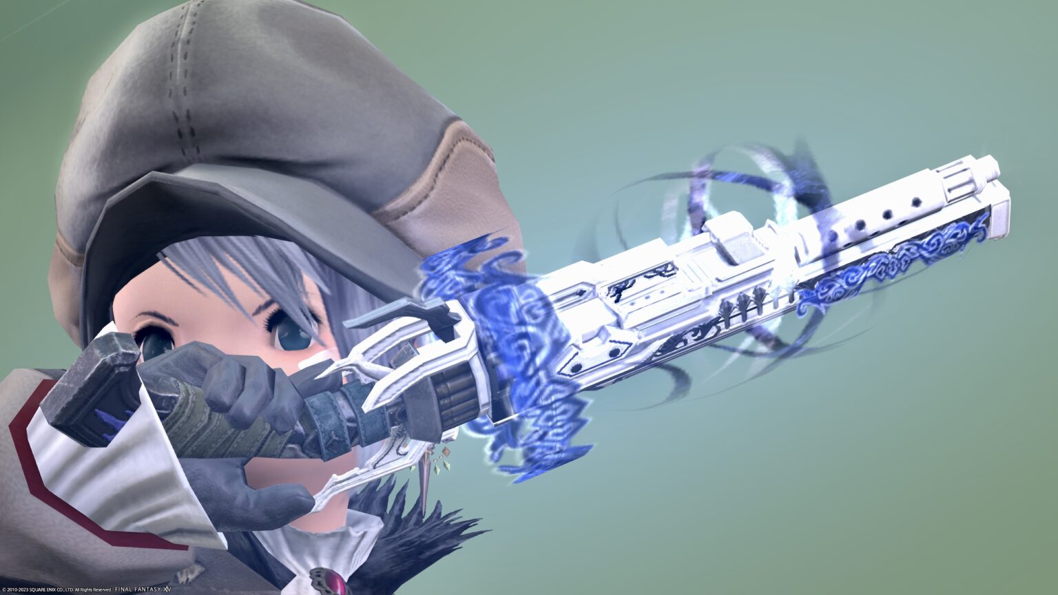 Machinist’s Manderville Weapon Stage 2: A small rifle that glows blue ...