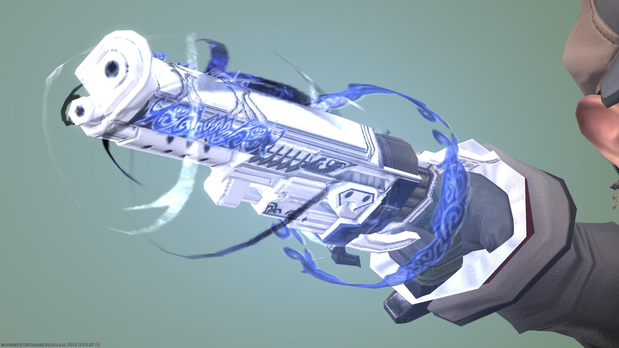 Machinist’s Manderville Weapon Stage 2: A small rifle that glows blue ...