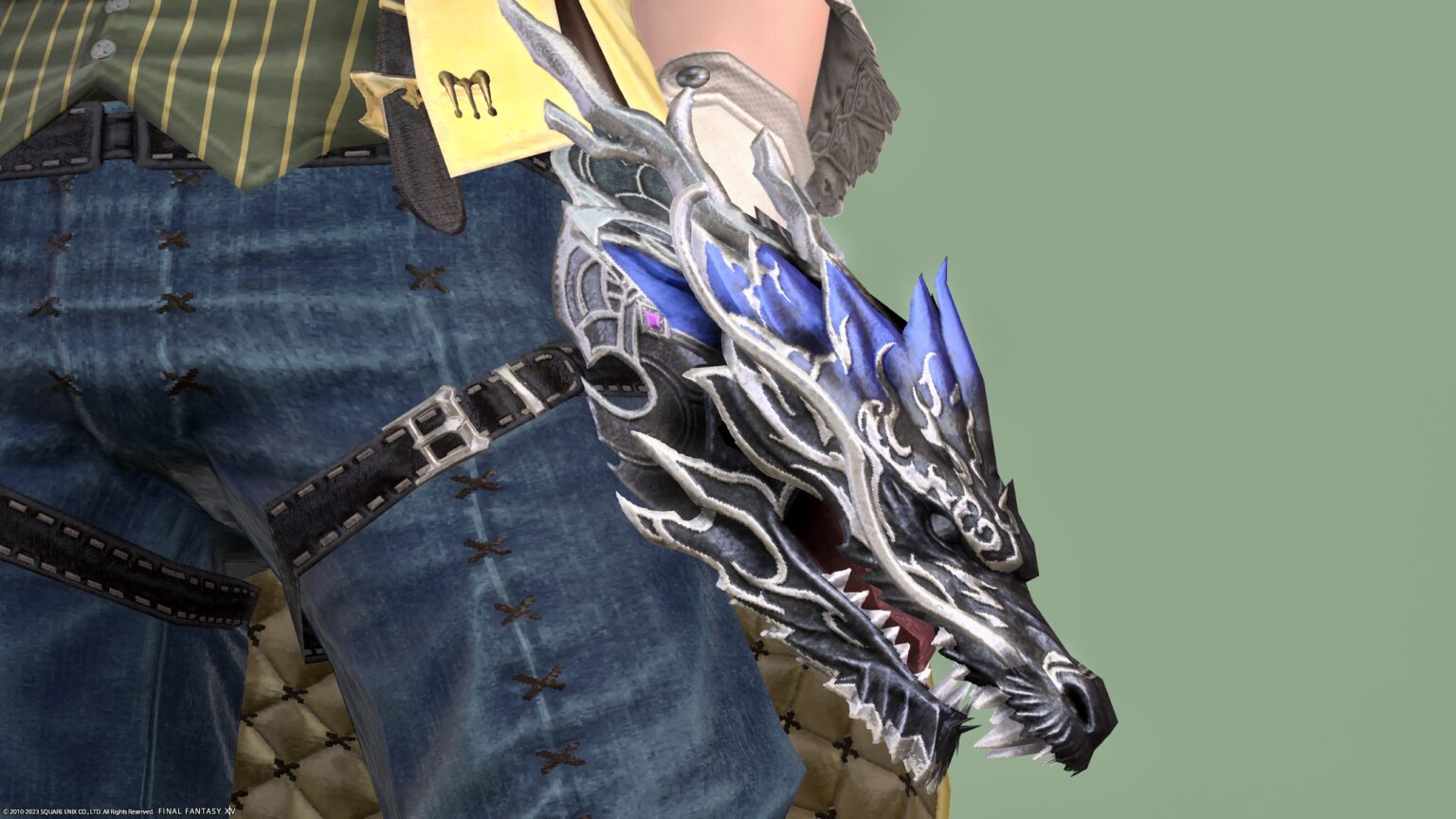 Monk’s Manderville Weapon 2nd stage / Blue glowing black dragon head ...