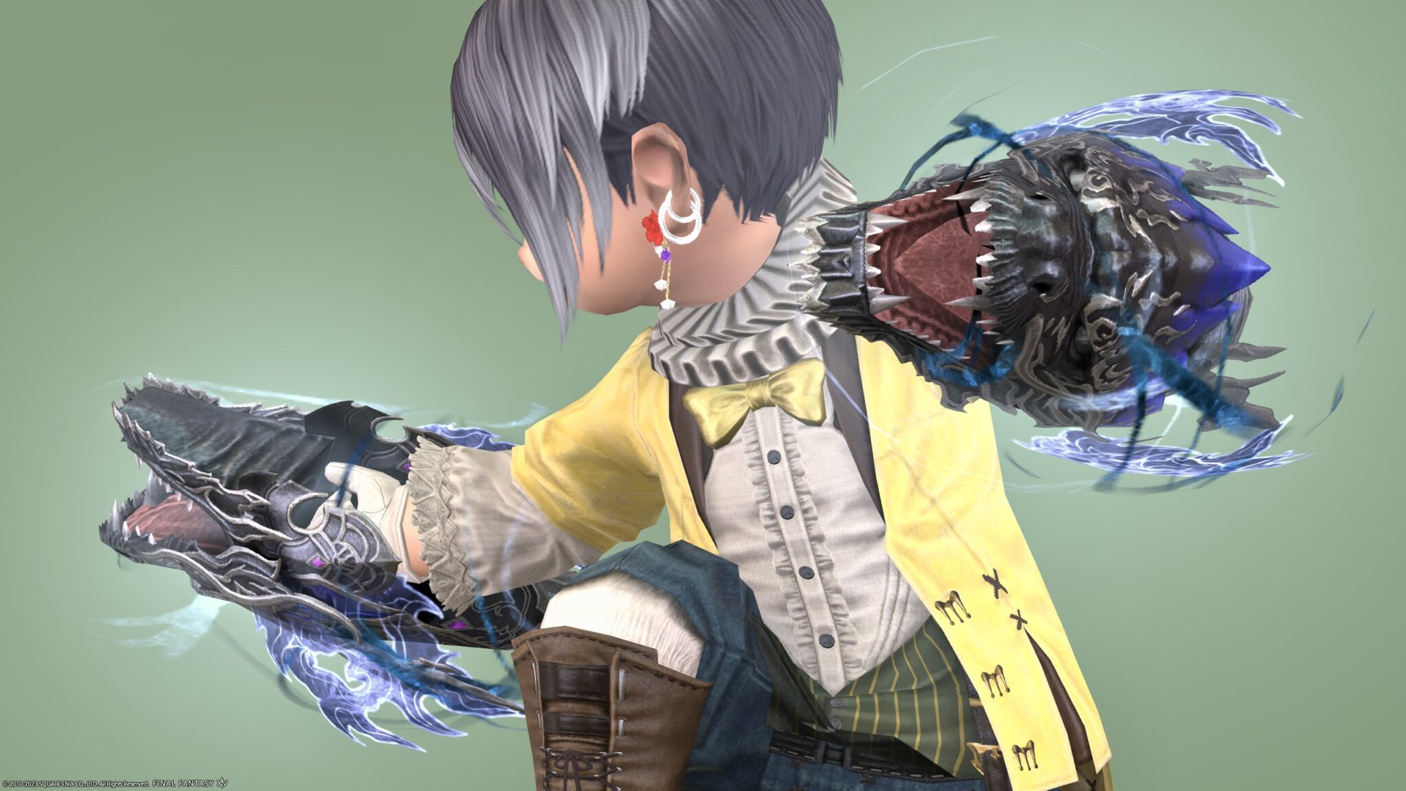 Monk’s Manderville Weapon 2nd stage / Blue glowing black dragon head ...