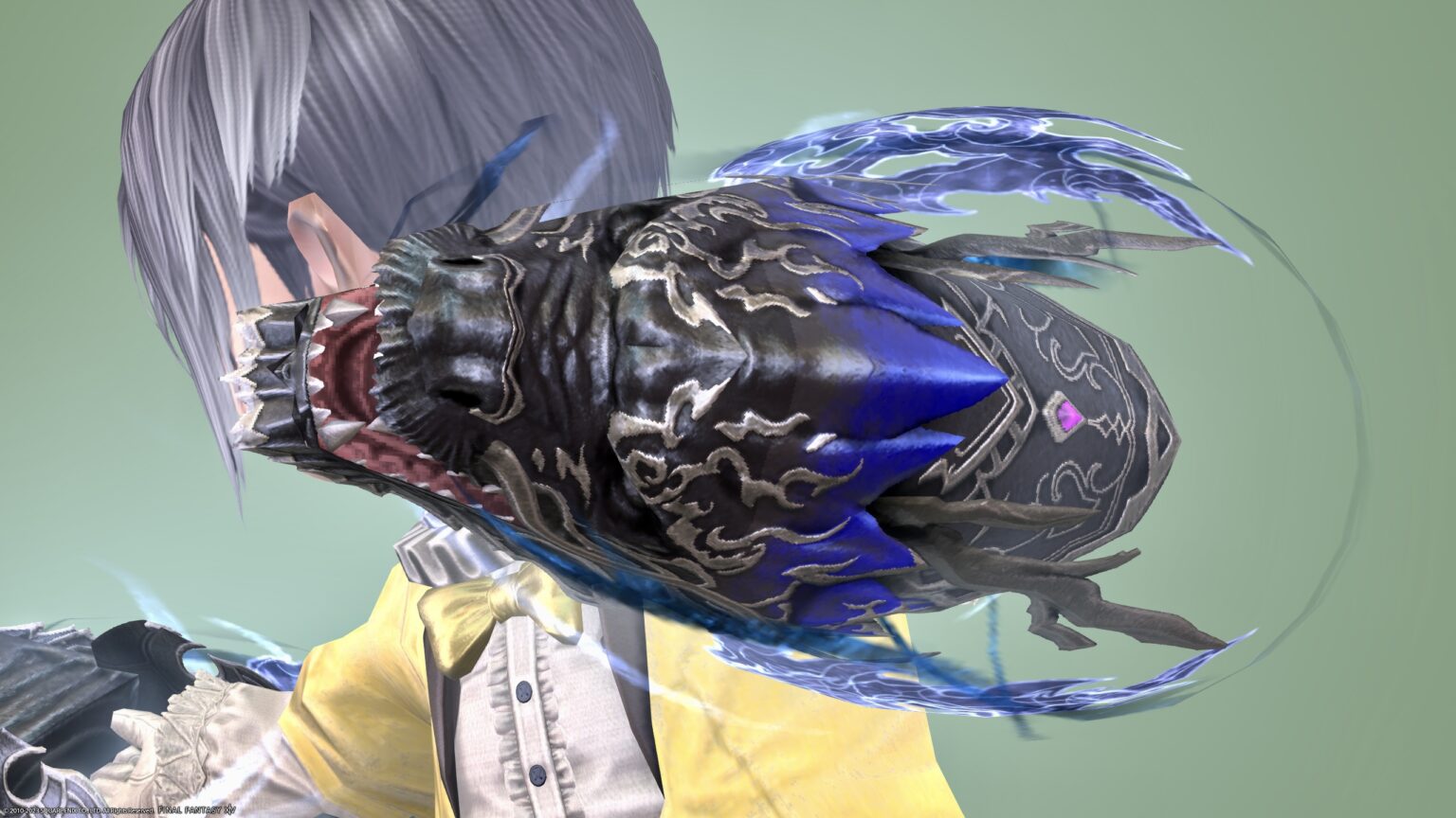 Monk’s Manderville Weapon 2nd stage / Blue glowing black dragon head ...