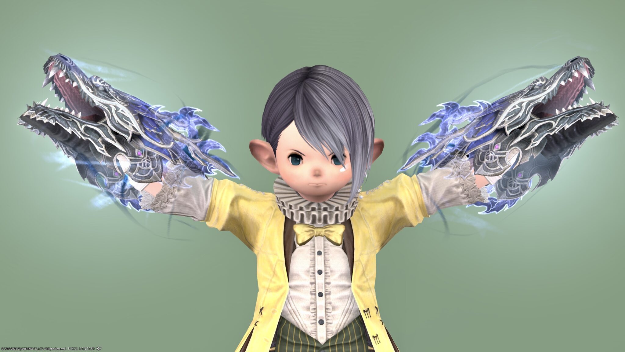 Monk’s Manderville Weapon 2nd stage / Blue glowing black dragon head ...