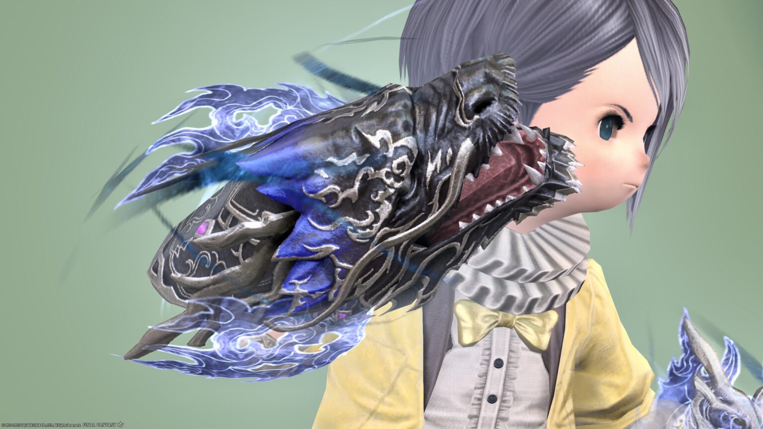 Monk’s Manderville Weapon 2nd stage / Blue glowing black dragon head ...