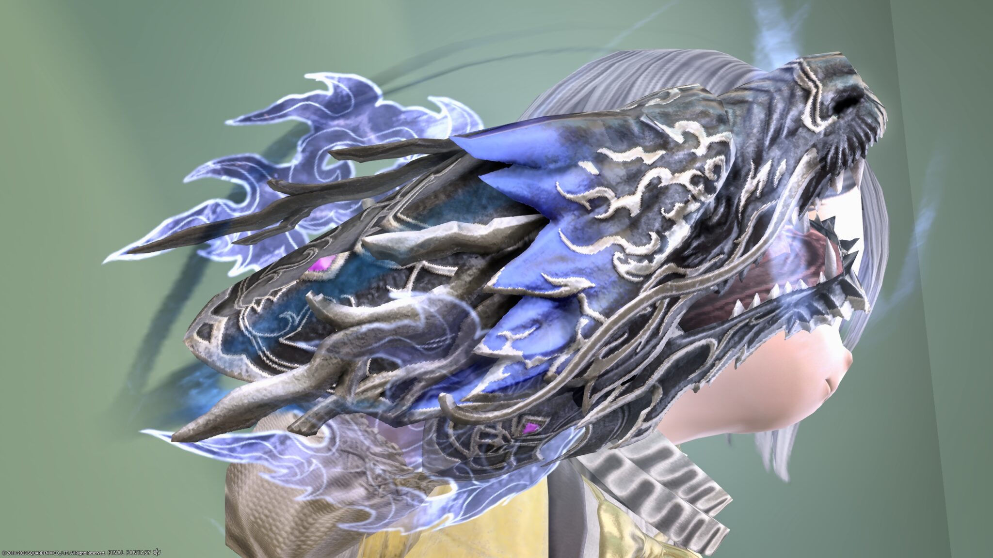 Monk’s Manderville Weapon 2nd stage / Blue glowing black dragon head ...