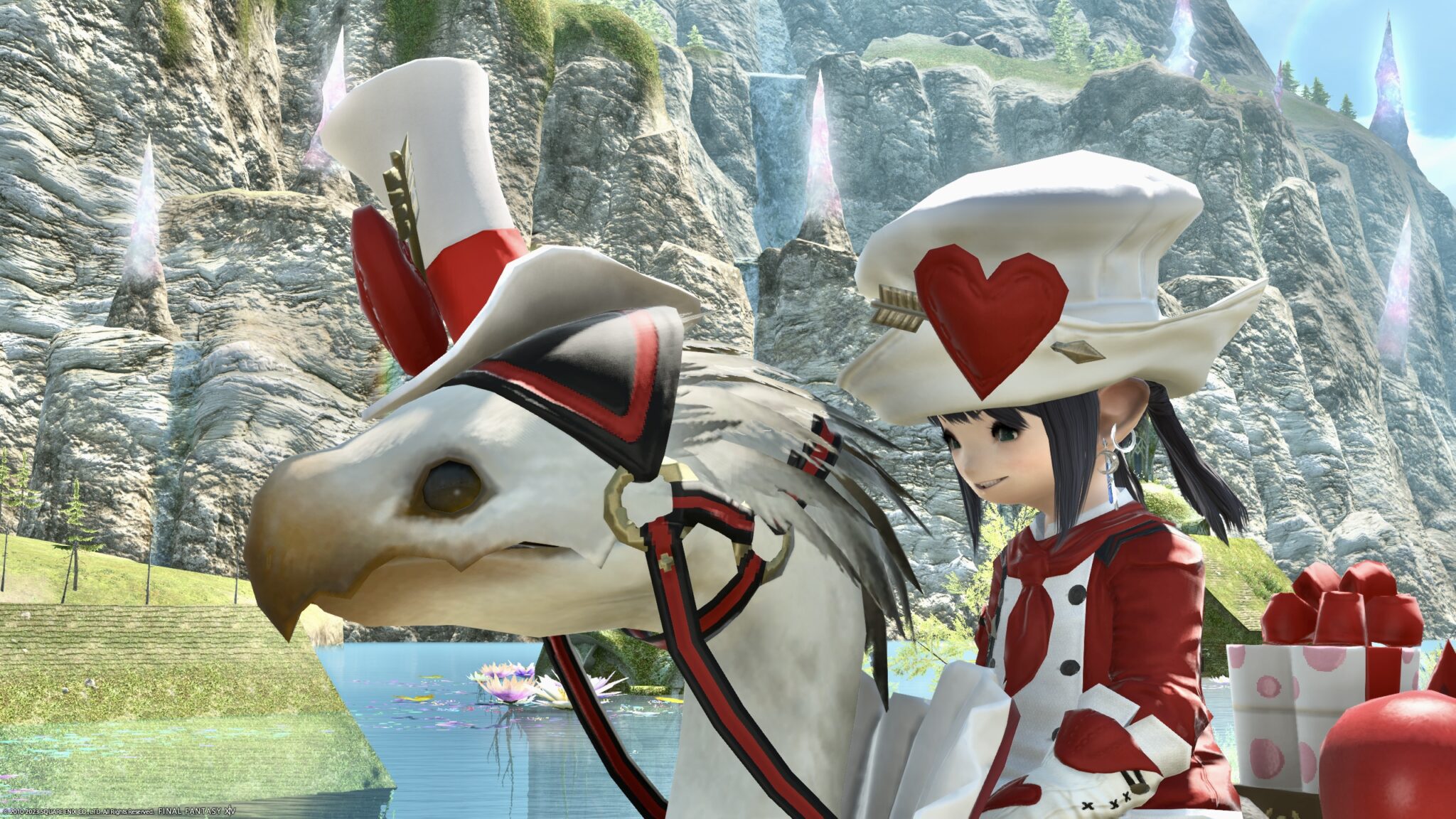 Exceptionally cute Valentione chocobo armor “Authentic Paramour Barding ...