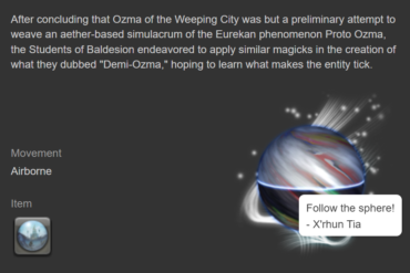 Baldesion Arsenal’s sphere mount “Demi-Ozma” with Eureka reflected ...