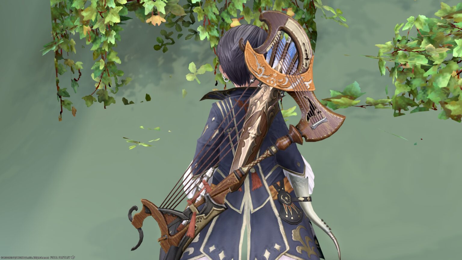 like a mandolin? biwa? Bard’s Wooden Fashionable Bow “Moonward Harp Bow ...