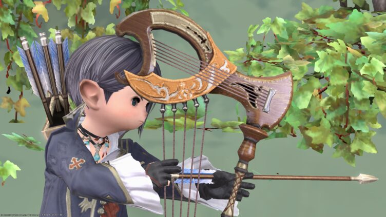 like a mandolin? biwa? Bard’s Wooden Fashionable Bow “Moonward Harp Bow ...