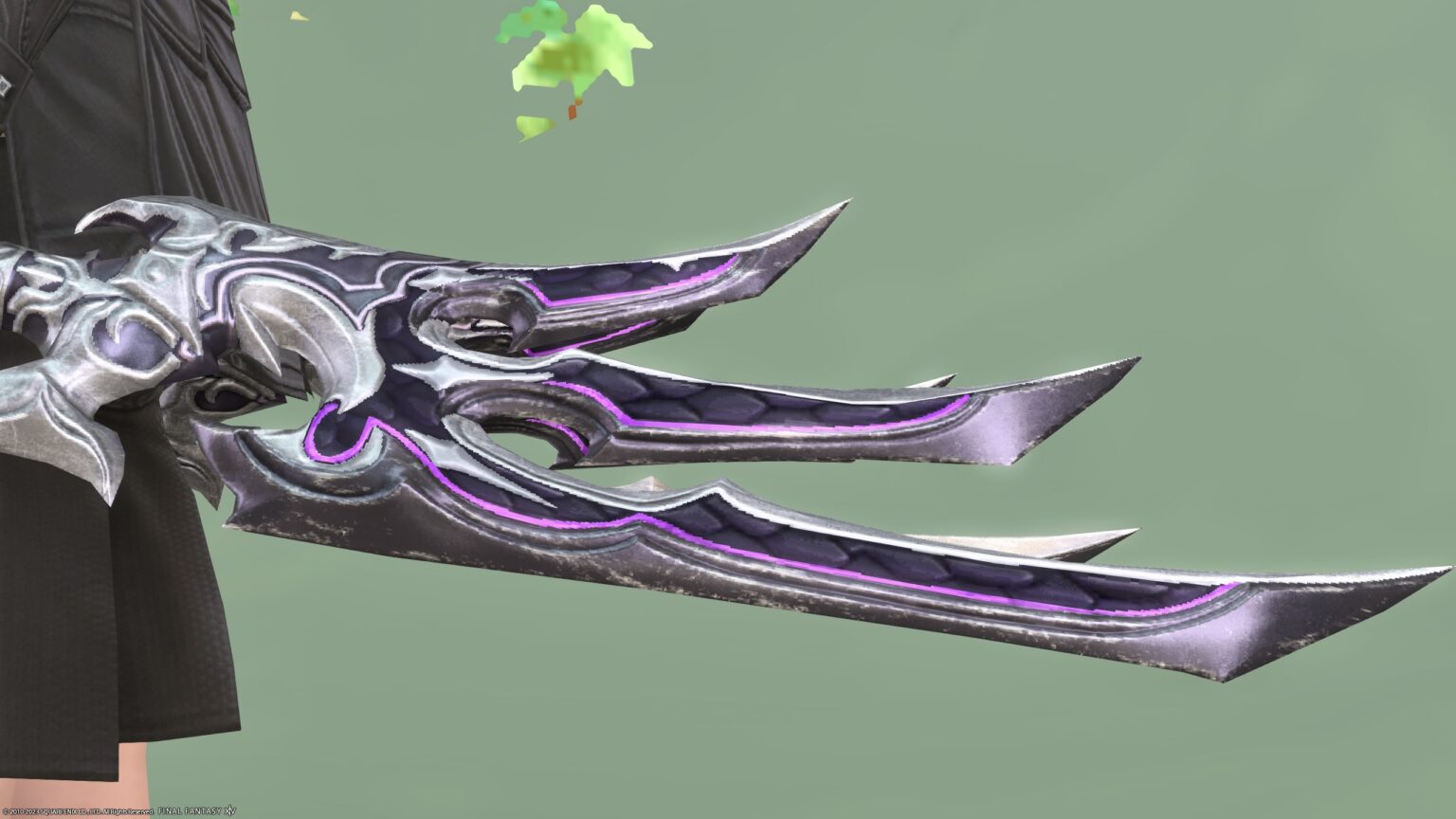 A trident “Devil’s Claw” Ninja weapon “Radiant’s Sword Breakers ...