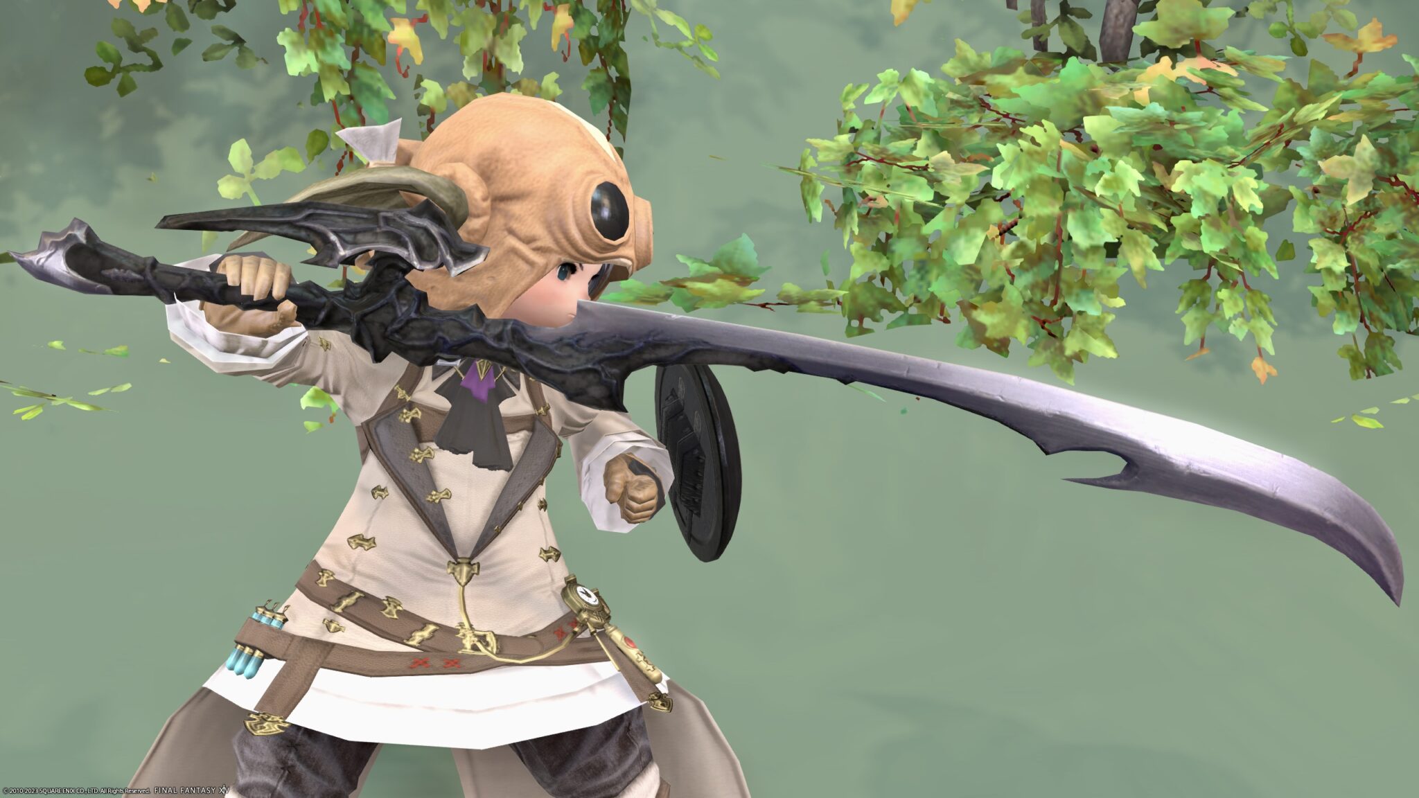 A Gunbreaker weapon with a bright carp design, the magic sword ...