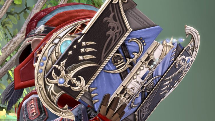 A mysterious summoner’s book with a crescent moon in the night sky ...