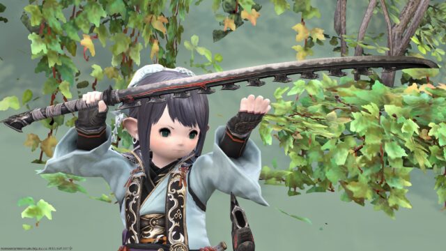 A dark fantasy Samurai katana with a saw blade “Deepshadow Blade ...