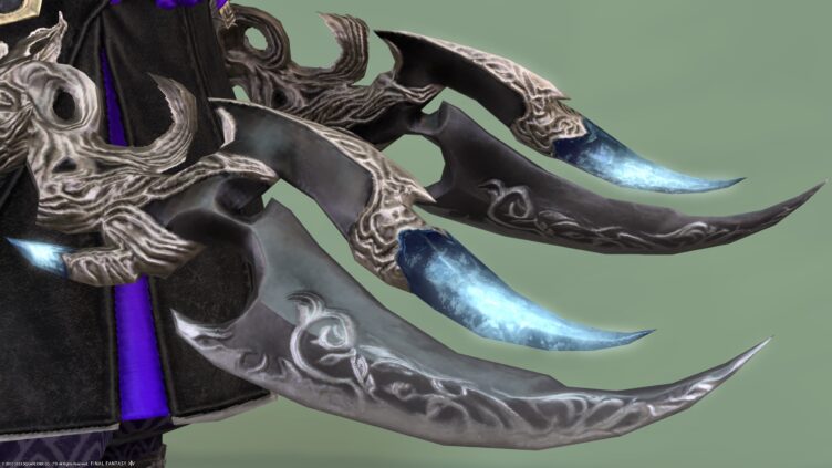 Dohn Mheg’s ninja weapon “Fae Knives”, antique and mysterious like the ...