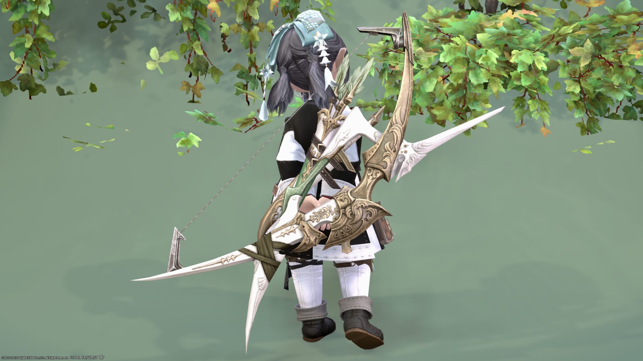 A fashionable bow with a sword on its back, Bard weapon “Tropaios Bow ...