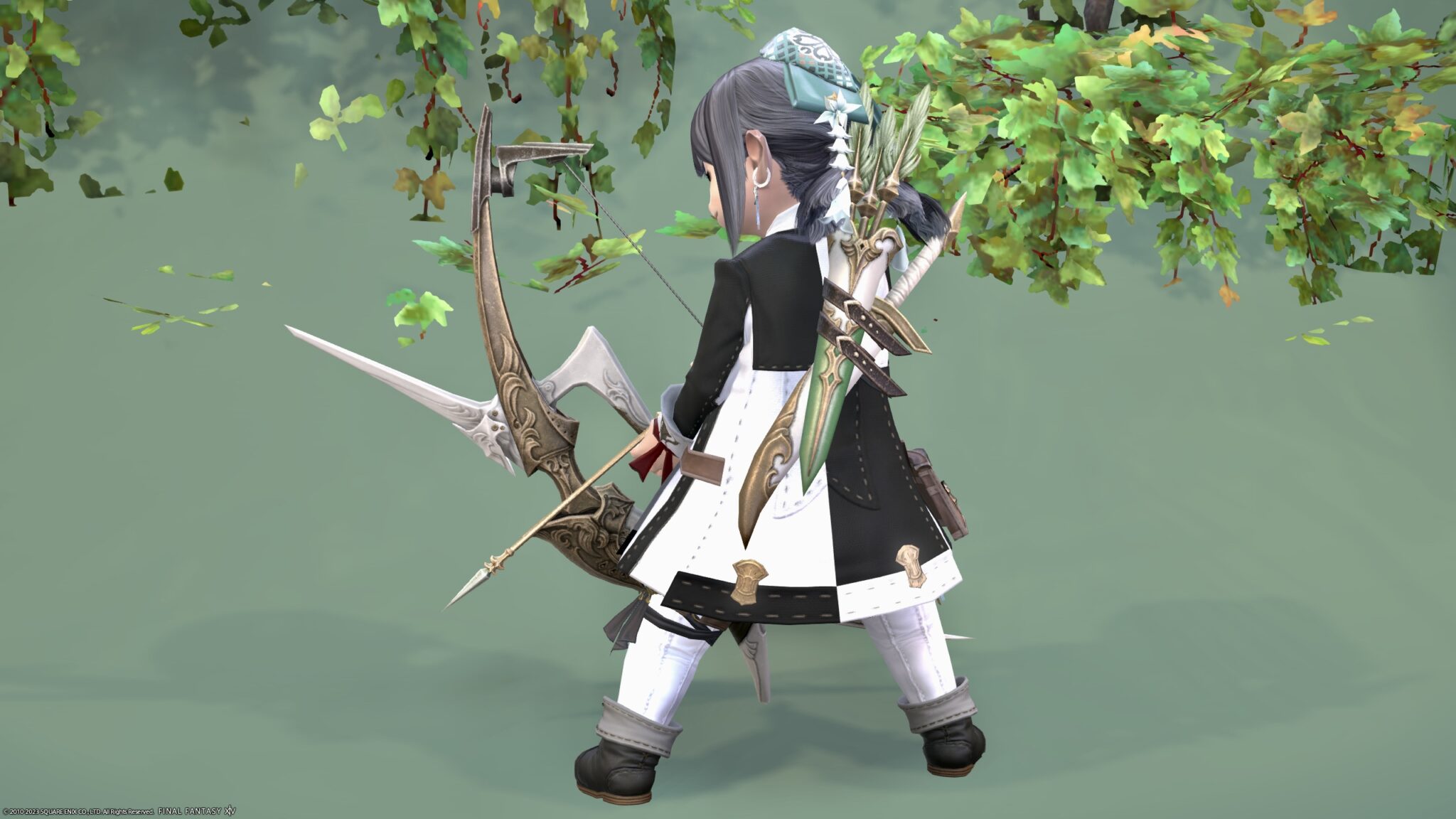 A fashionable bow with a sword on its back, Bard weapon “Tropaios Bow ...