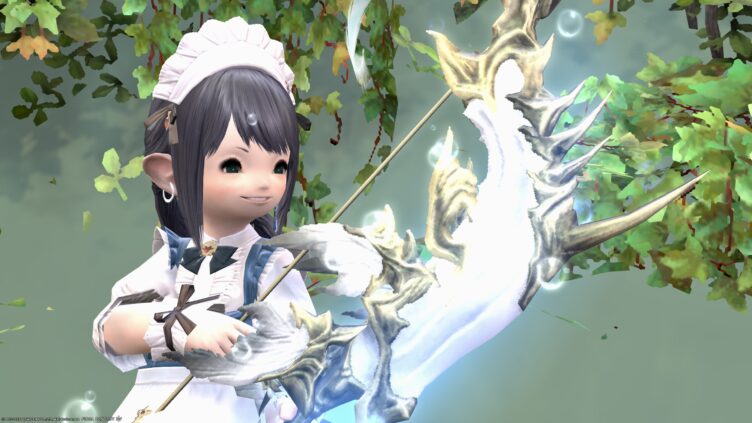 A minstrel’s shining Bismarck bow with dancing bubbles and feathers ...