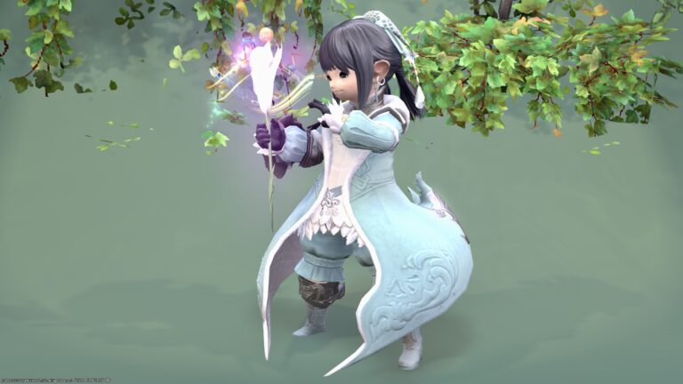 A cute moogle bouquet? White Mage’s precious glowing one-handed staff ...