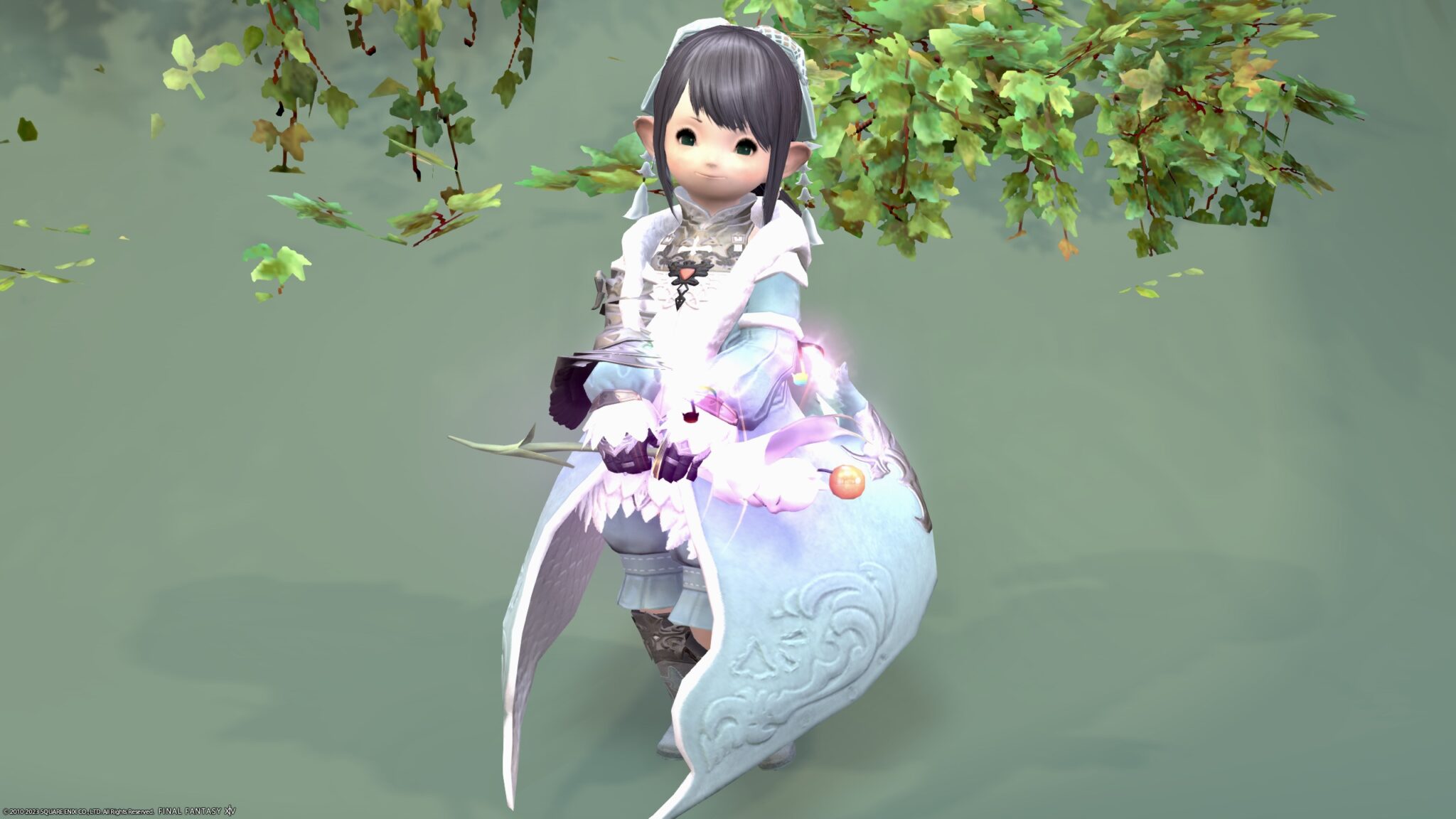 A cute moogle bouquet? White Mage’s precious glowing one-handed staff ...